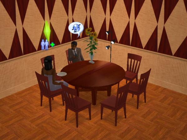 Mod The Sims - Snowmint's 2x2 Round Wooden Table