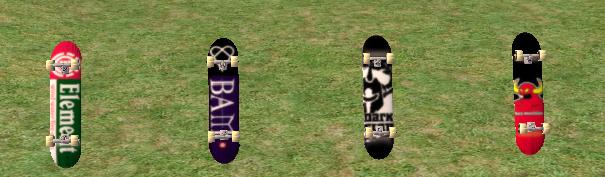 Mod The Sims - Skateboard recolours