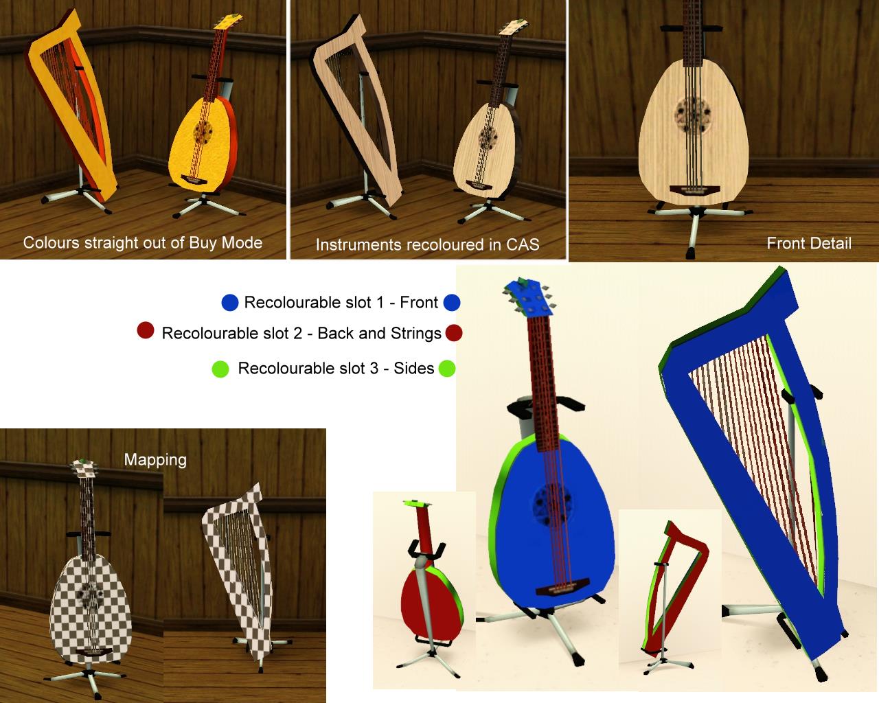 Mod The Sims - Minstrel Me – Playable Harp and Lute (Medieval Challenge)