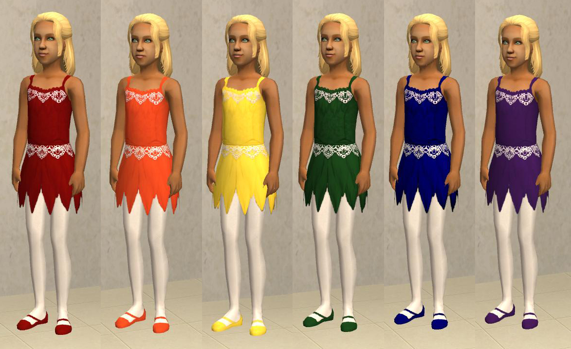 Mod The Sims - Child's Fairy Outfit Recolored
