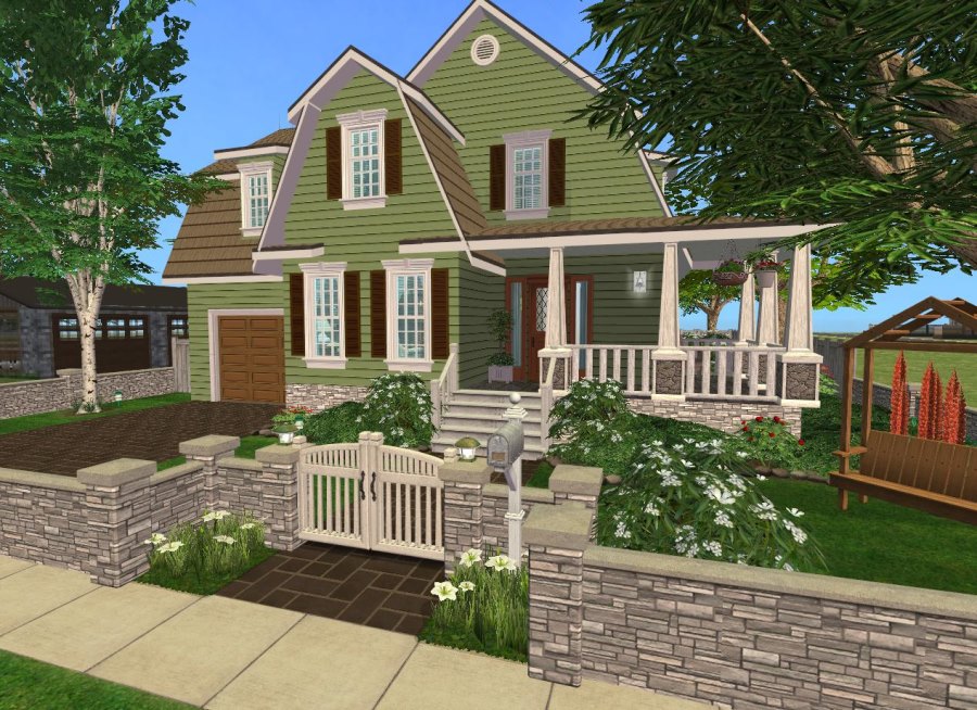 Mod The Sims - 3 Bedroom Green Country Style Home