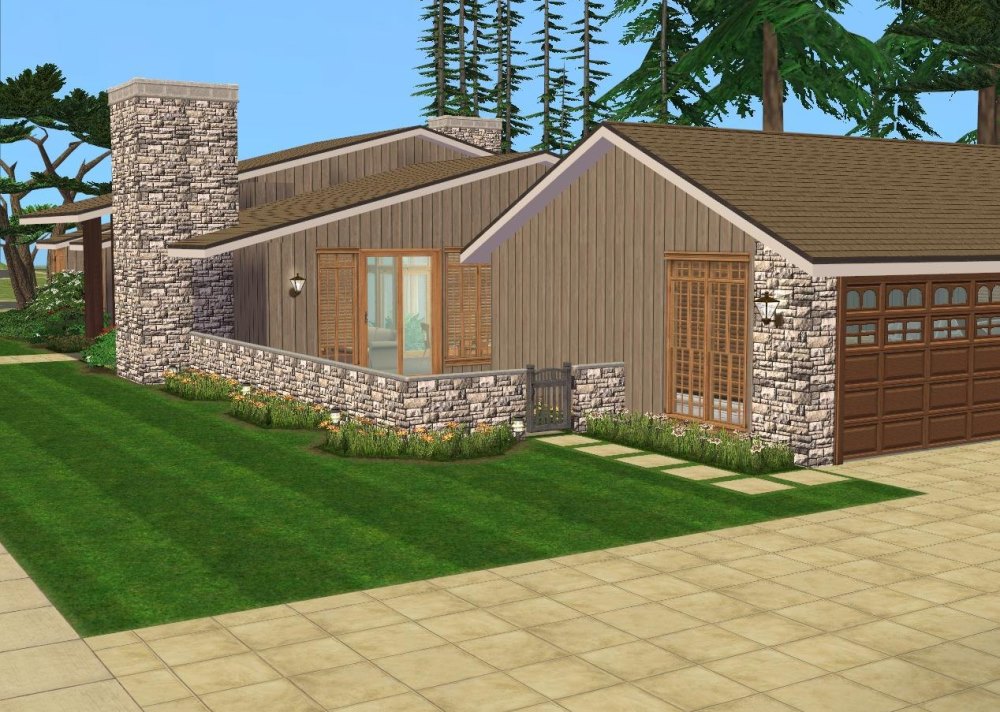 Mod The Sims - Contemporary Ranch - A Roomy 4 Bedroom Home