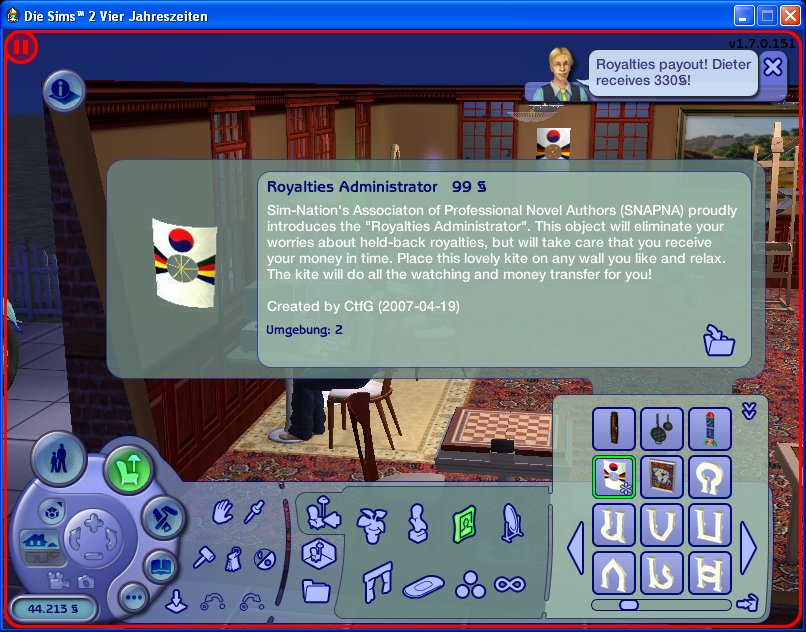 Mod The Sims - Royalties Administrator pays out royalties daily