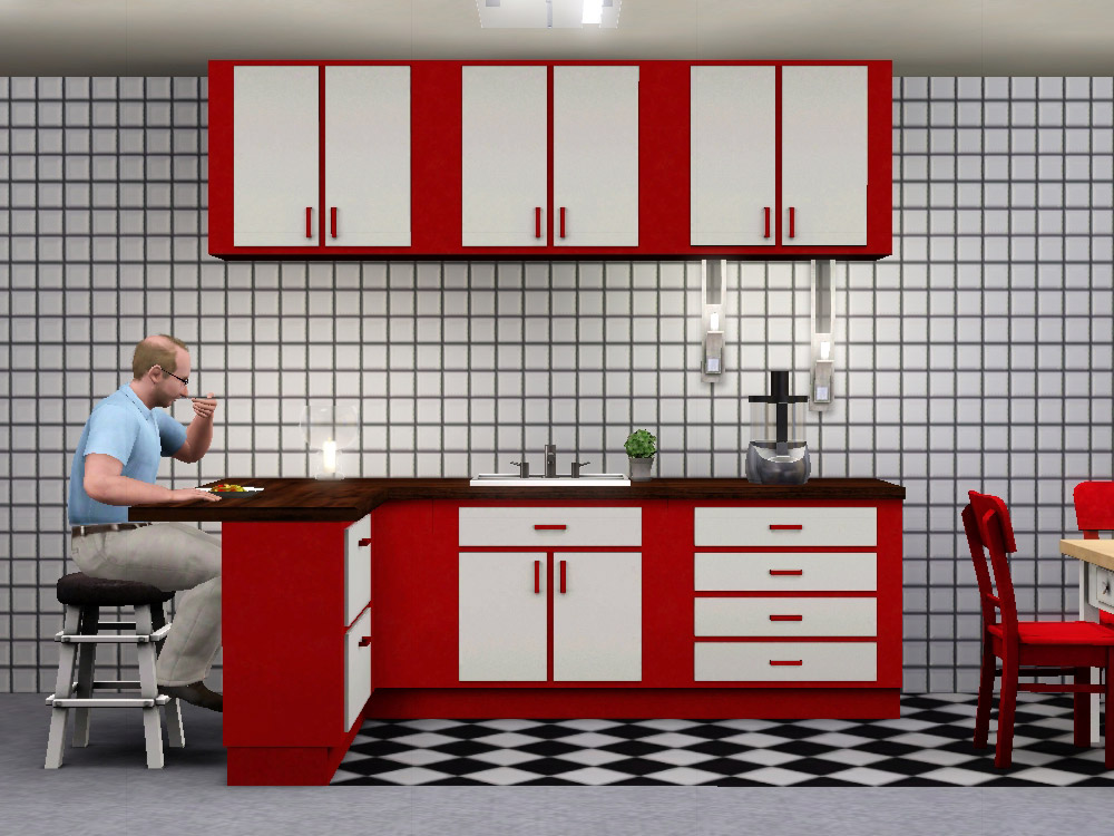 Mod The Sims - Simple Kitchen – Counters, Islands, Cabinets