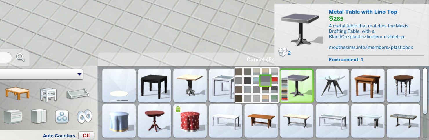 Mod The Sims - Metal Table with Lino Top