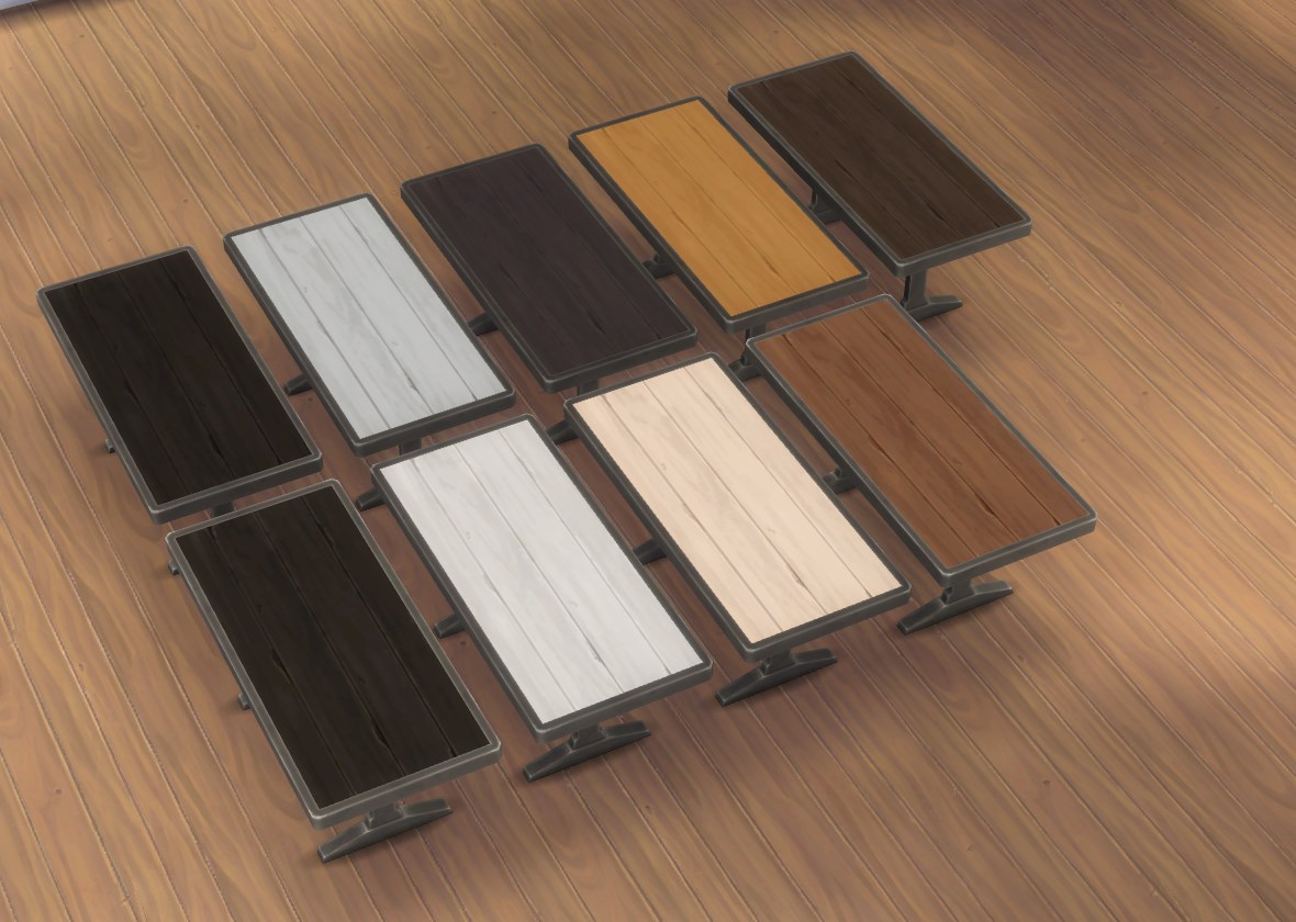 Mod The Sims - Metal Table 2×1 with Lino/Wood Top