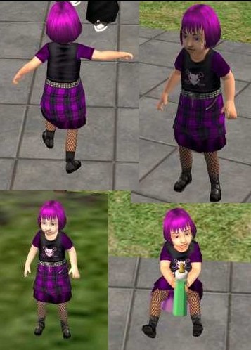 Mod The Sims - Oli and Lia - punk rock elf toddlers