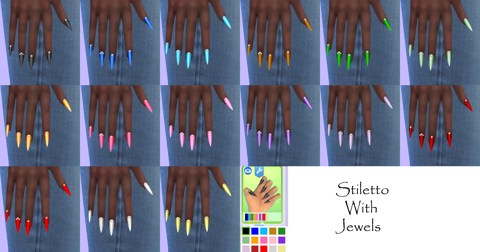 Mod The Sims - Colorful Sims 4 Nails
