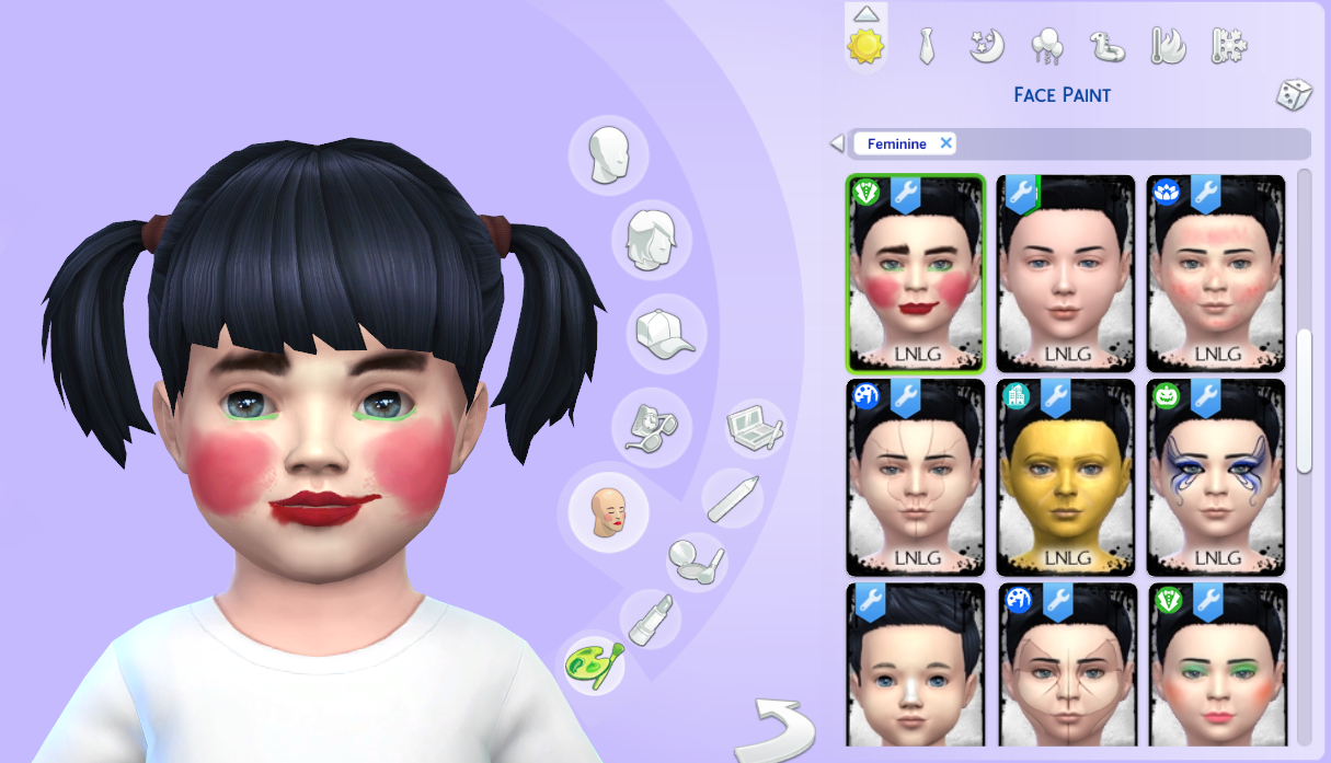 Mod The Sims - Face Paint Conversions and Unlocks All Ages (Ea Edition)