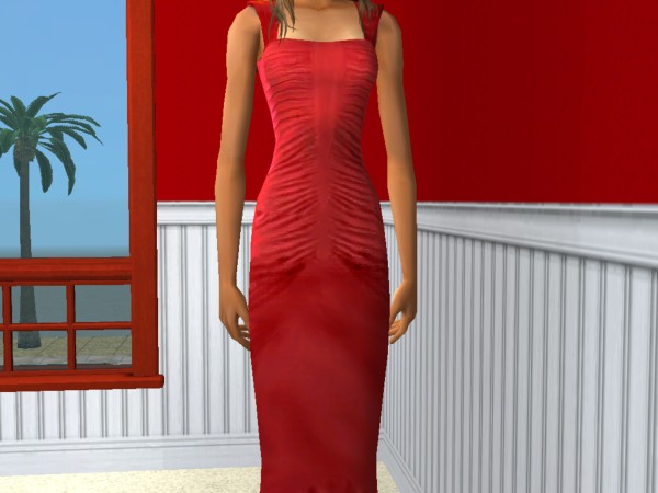 Mod The Sims - red formal dress-inspired by a JessicaMcClintock design