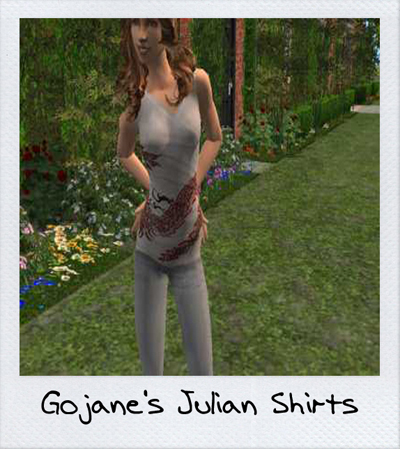 Mod The Sims - Three gojane Julian shirt outfits.