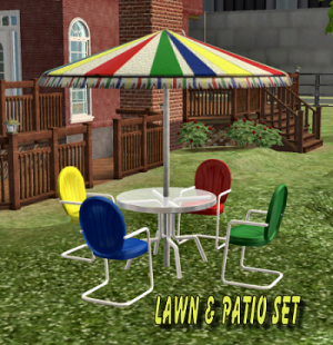 Mod The Sims - "Patio Set" Retro Metal Colors *UPDATED*