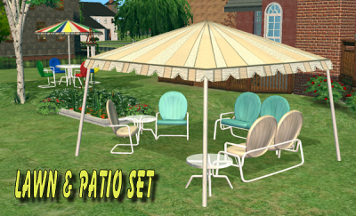 Mod The Sims - "Patio Set" Retro Metal Colors *UPDATED*
