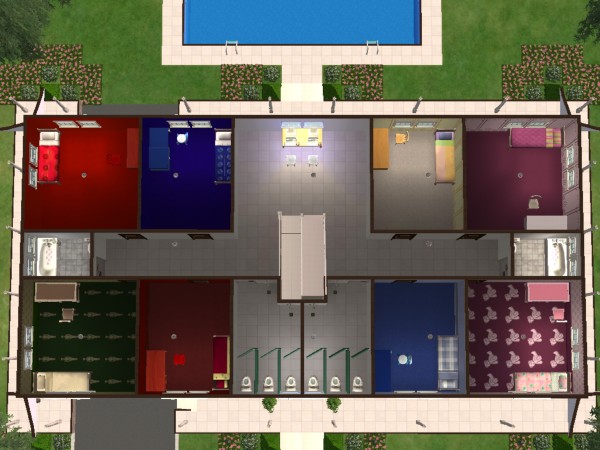 Mod The Sims - Munchie's Dorm (16 rooms)! *FIXED*