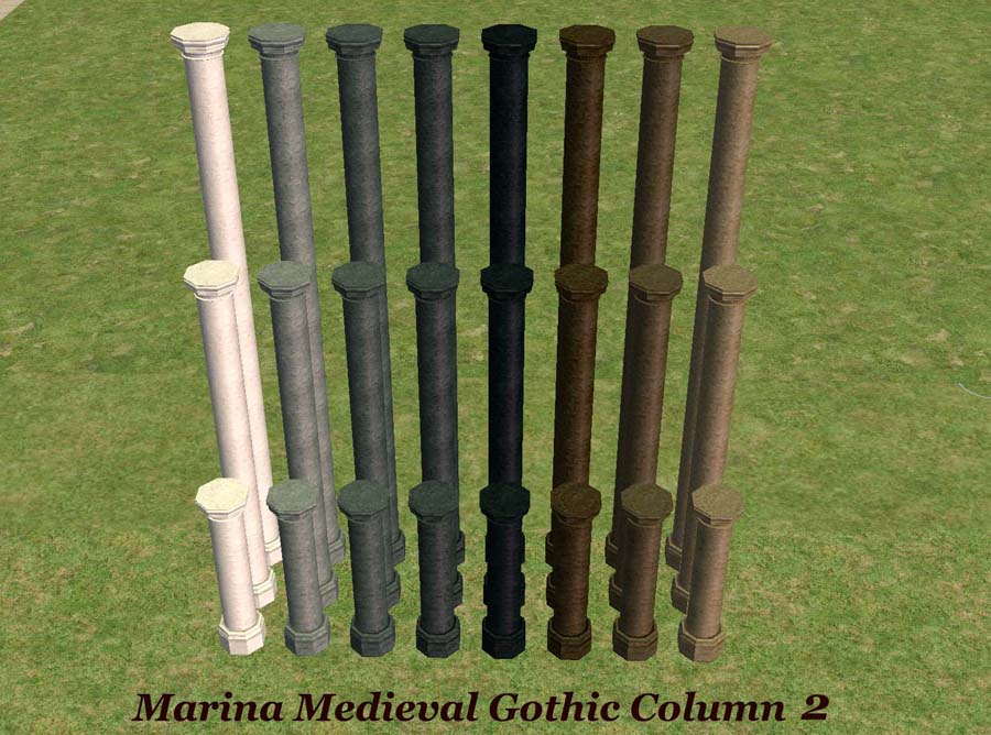 Mod The Sims - Marina's Sims Medieval Gothic Columns Recolors