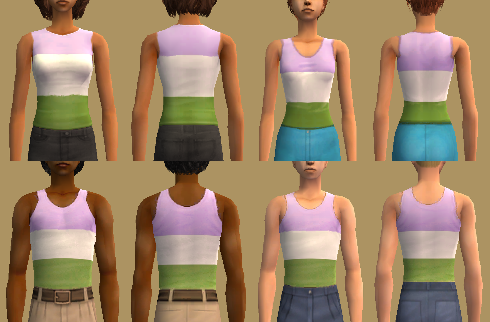 Mod The Sims - Pride Flag Shirts and Dresses