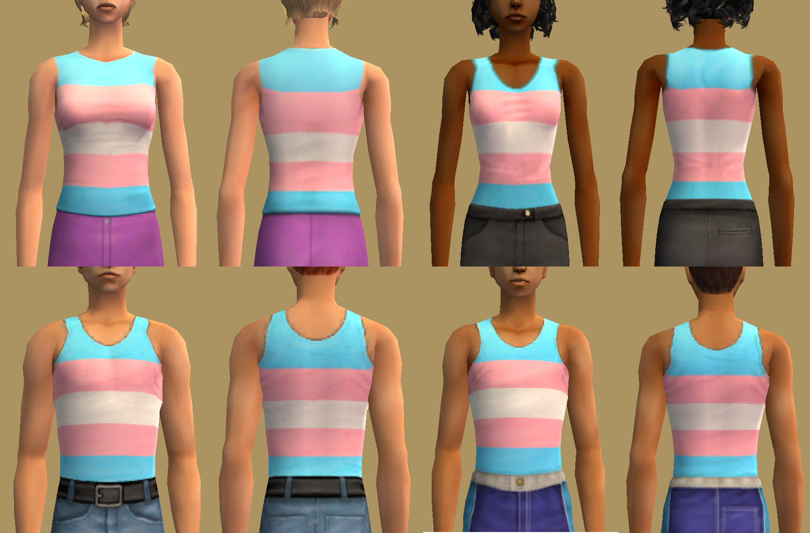 Mod The Sims - Pride Flag Shirts and Dresses