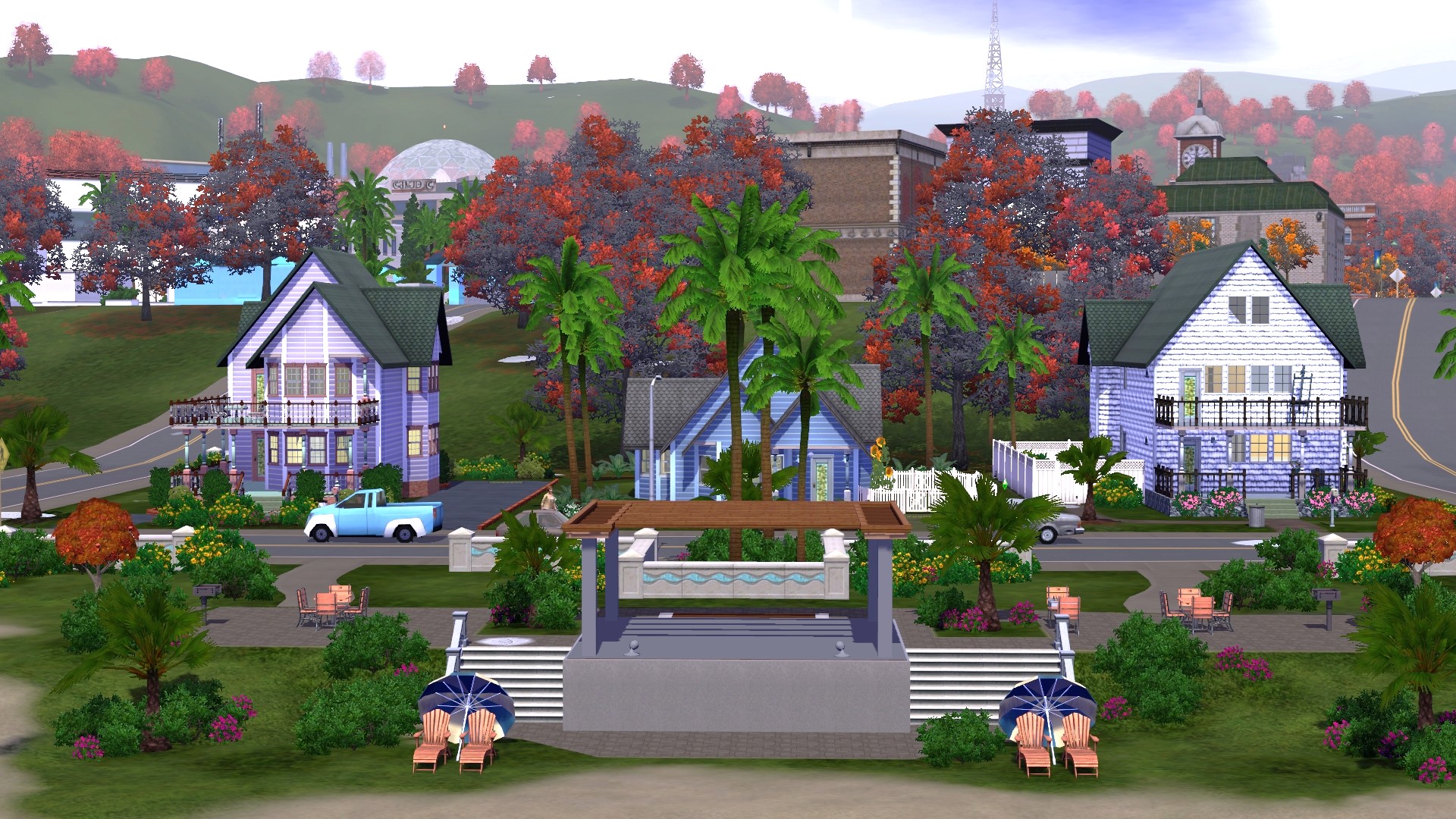 Mod The Sims - Sunset Valley updated for EPs. [No CC, EA Match lots]