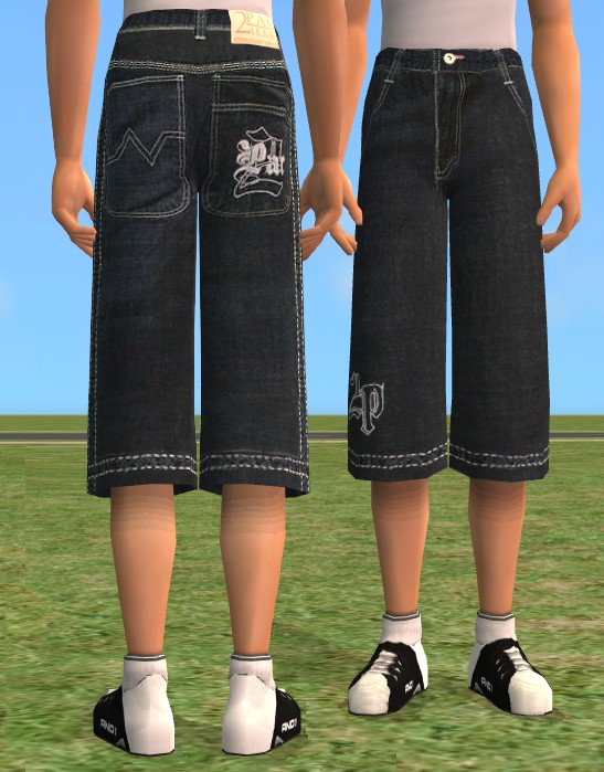 Mod The Sims - 2Pac baggy shorts for male teens -Updated-