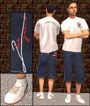 Mod The Sims - 2Pac baggy shorts in dark blue for male teens -Updated-