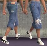 Mod The Sims - 2Pac baggy shorts in light blue for men