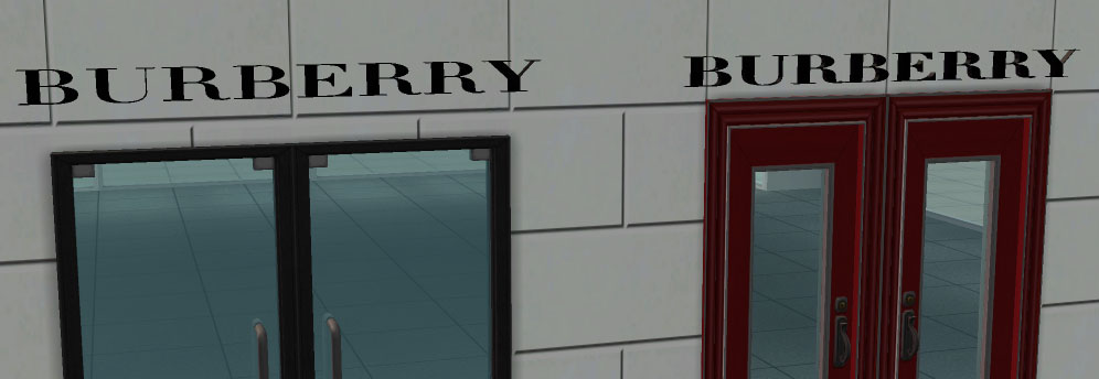 Mod The Sims - Store wall signs: Burberry and Louis Vuitton