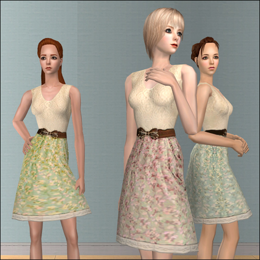 Mod The Sims - 5 Vintage Dresses