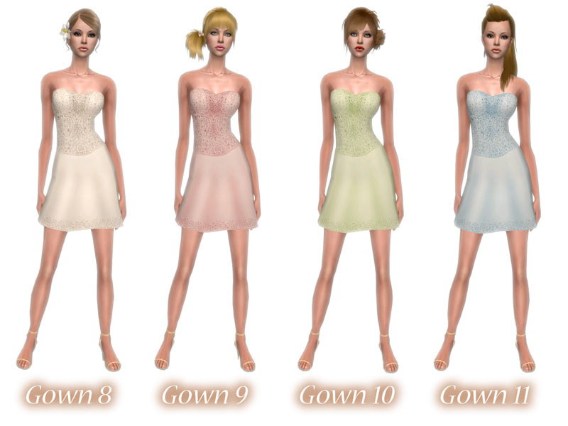 Mod The Sims - Formal dress in 4 colours