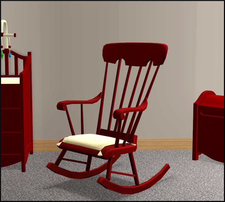 Mod The Sims - Nursery Add-Ons II: A rocking chair and Haffa Crib recolors.