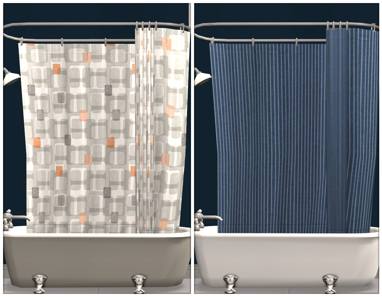 Mod The Sims - Better Bath Shower Curtain Recolors