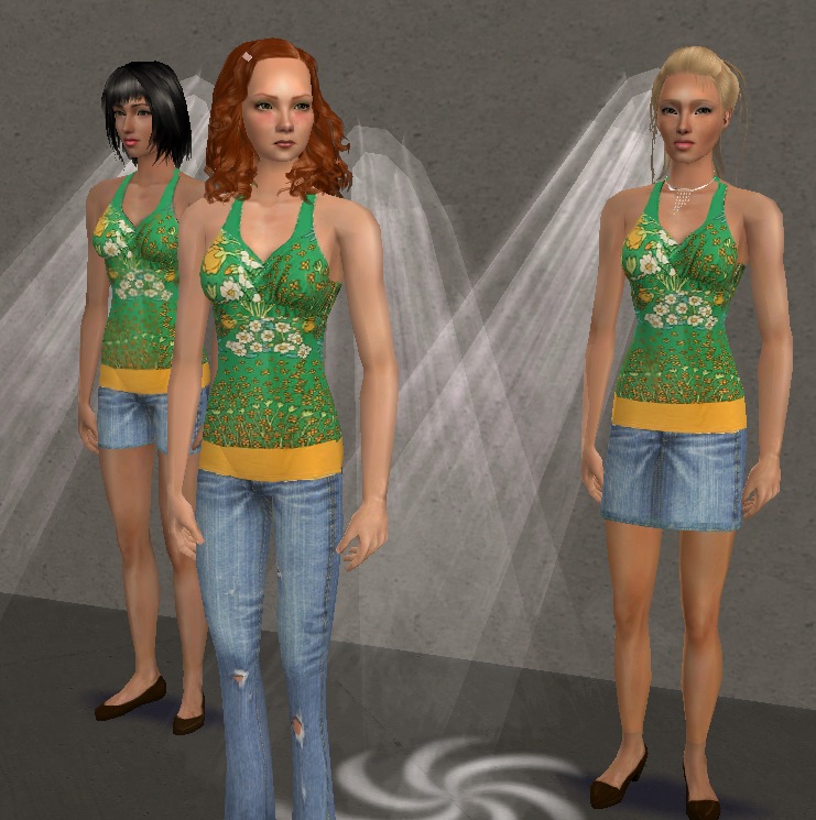 Mod The Sims - Outfits with green top