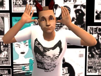 Mod The Sims - Adult Male Reagan Youth Punk t-shirt