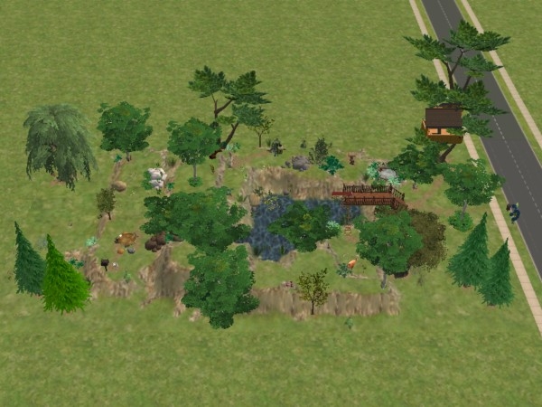 Mod The Sims - Forest Fun!! Community lot with swimable pond and tree house