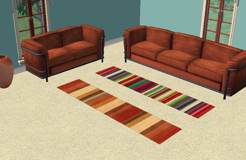 Mod The Sims - 7 striped recolors of Maxis' 3x1 rug "Recherché Floor ...