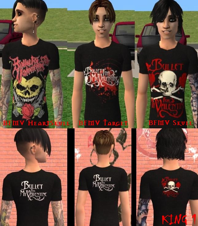 Mod The Sims - UPDATED: Set of 5 Bullet For My Valentine Shirts for ...