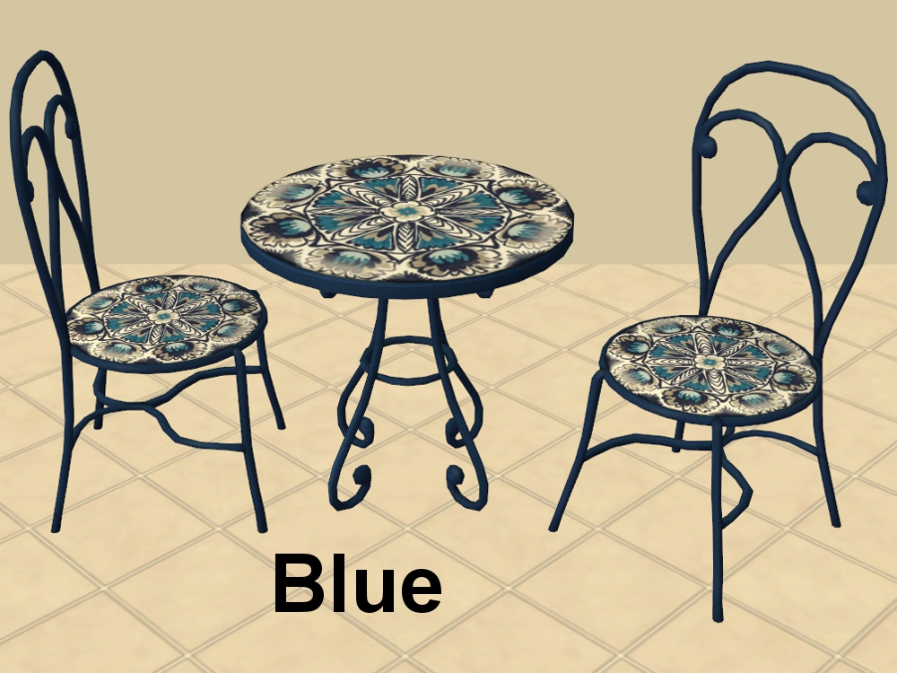 Mod The Sims - Bistro Table and Chair Recolours