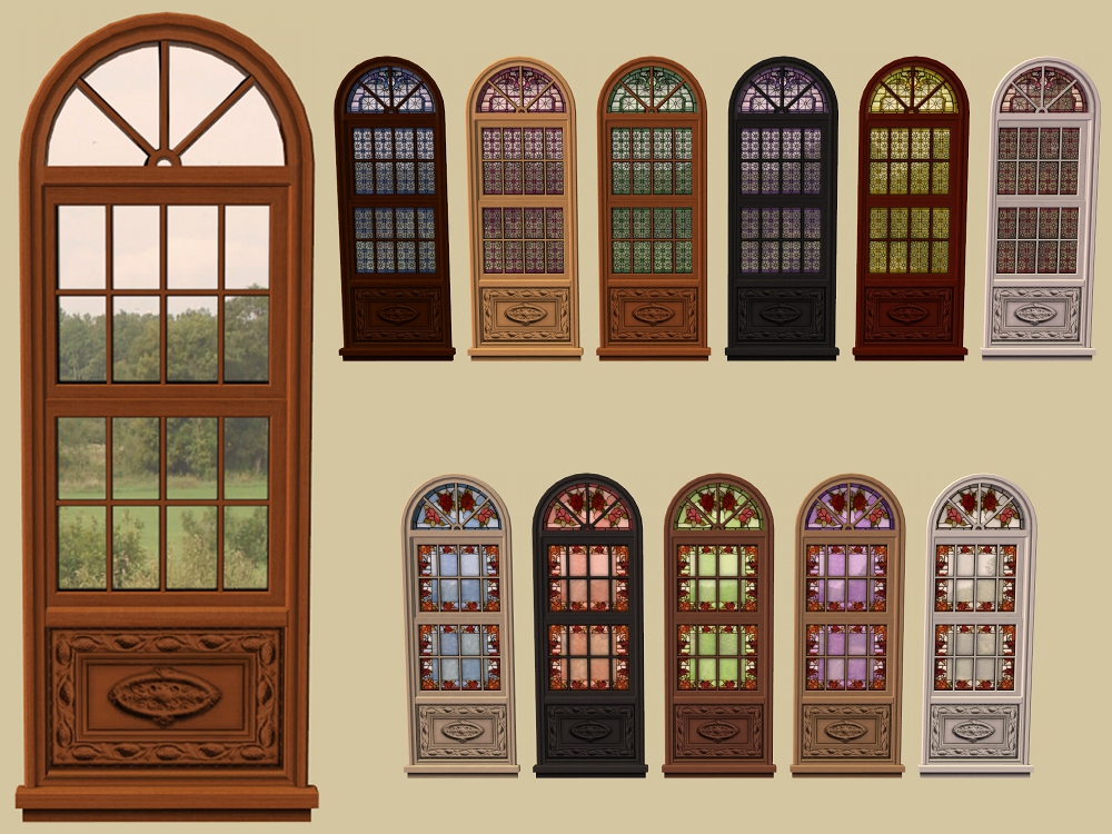 Mod The Sims - Conspicuous Views "Stained Glass with Arch Recolours