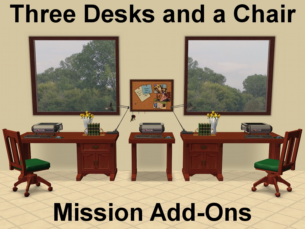 Mod The Sims - Three Mission Desks and a Chair