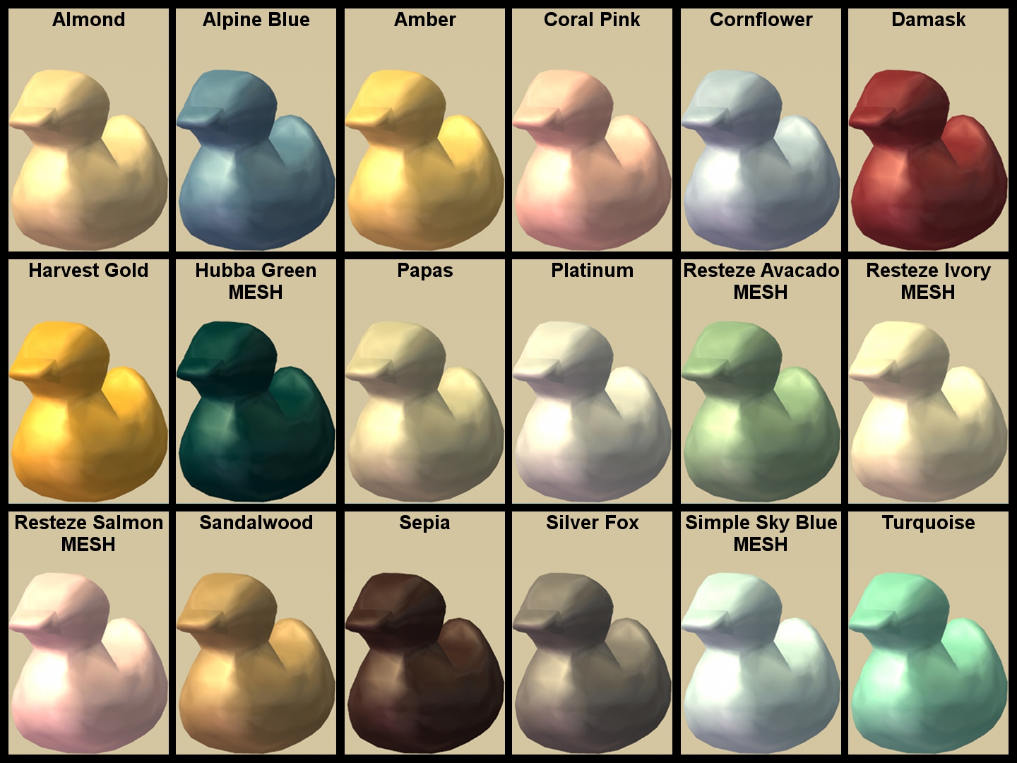 Mod The Sims - Porcelian Duck and Vintage Recolours