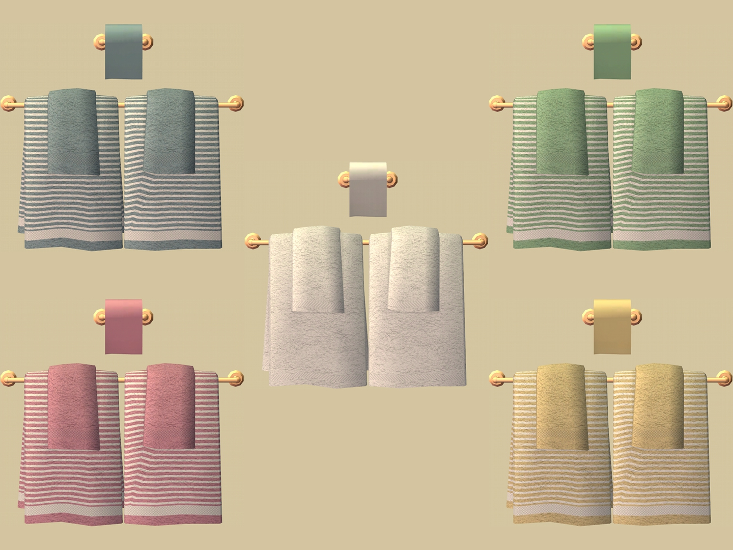Mod The Sims - OFB Towel Add-ons & 100 Recolours