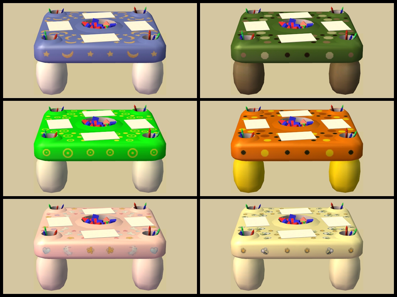 Mod The Sims - 50 Teeny Tikes Activity Table recolours