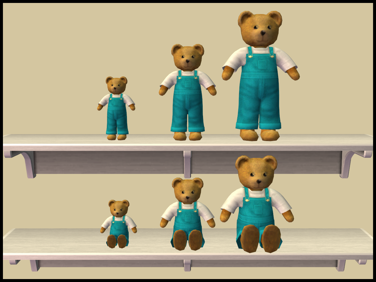 Mod The Sims - Durably Plush Teddy Bear Recolours and More
