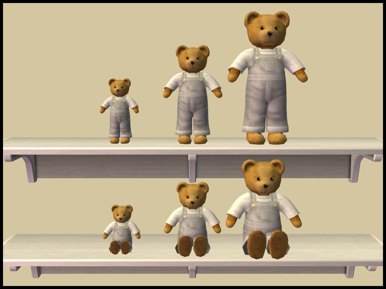 Mod The Sims - Durably Plush Teddy Bear Recolours and More