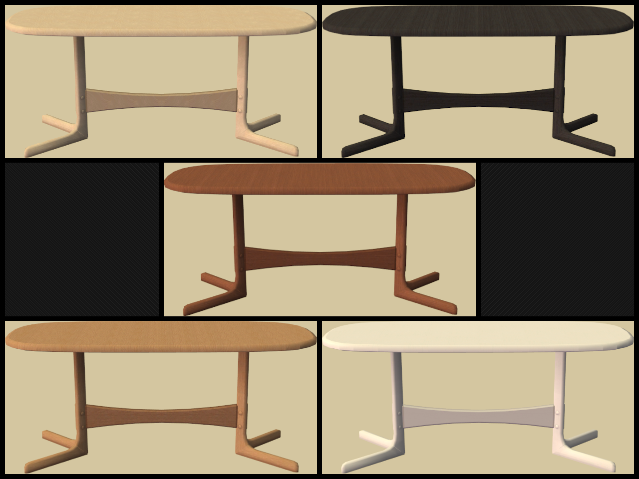 Mod The Sims - Base Game Dining Tables in MALM Colours