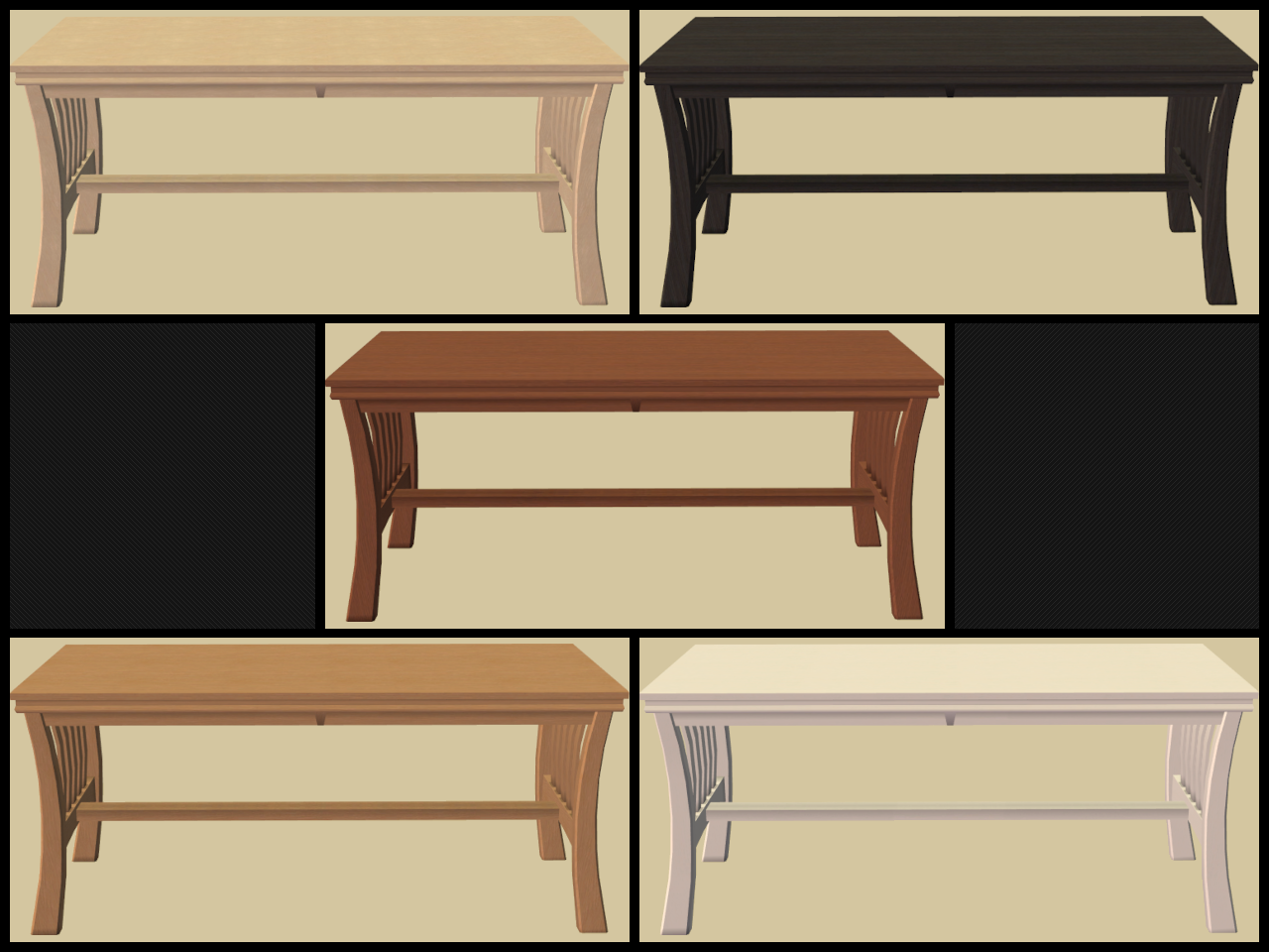 Mod The Sims - Base Game Dining Tables in MALM Colours