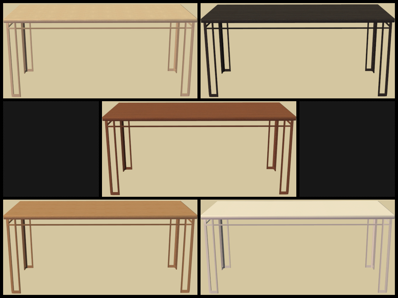 Mod The Sims - Base Game Dining Tables in MALM Colours