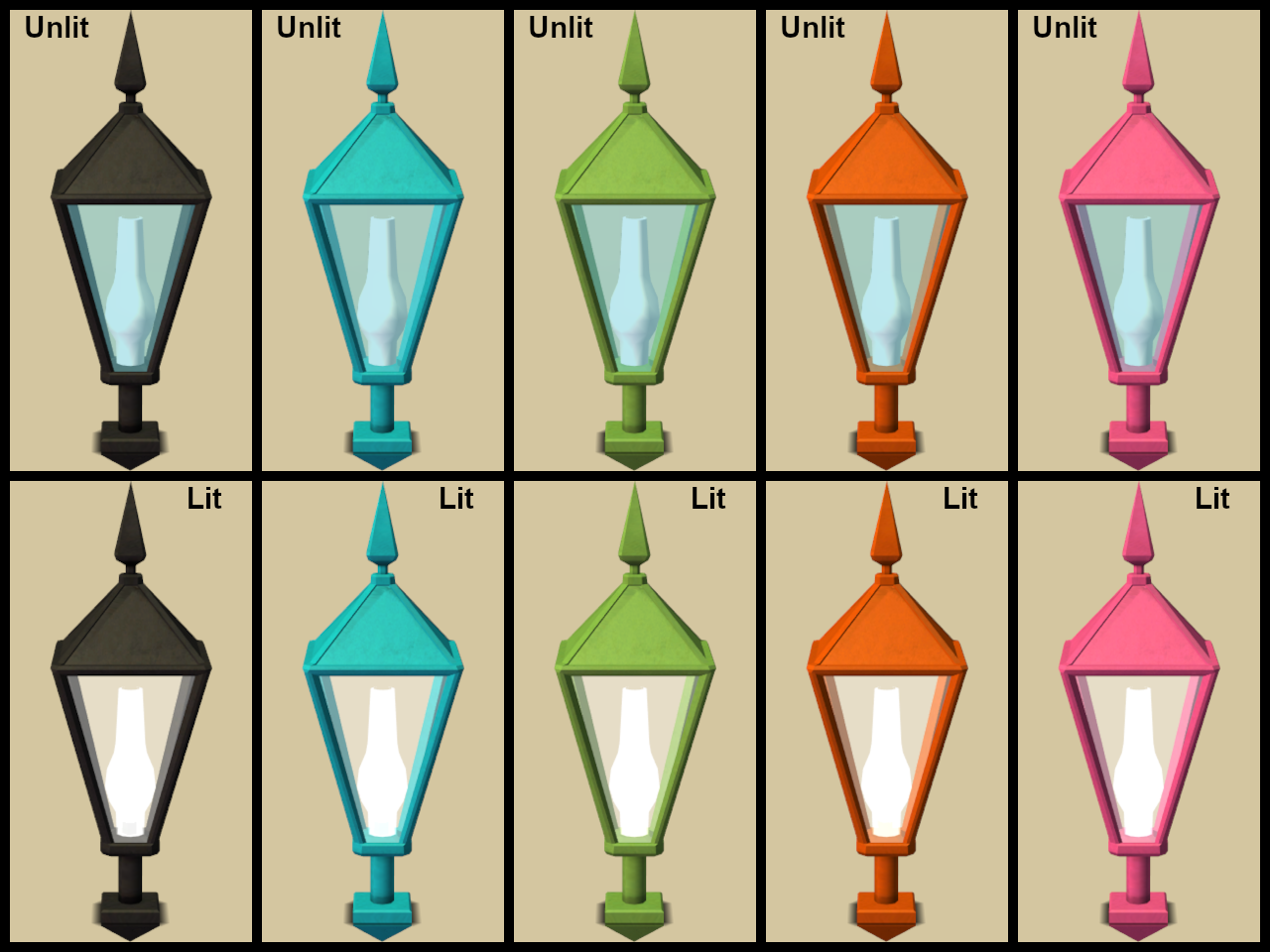 Mod The Sims - Secure Sentinel Post Lamp Recolours