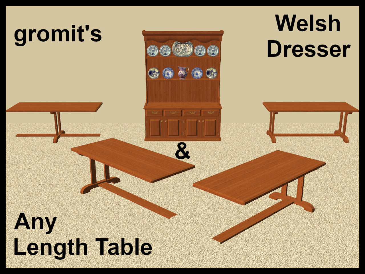 Mod The Sims - Gromit's Table and Dresser Recolours