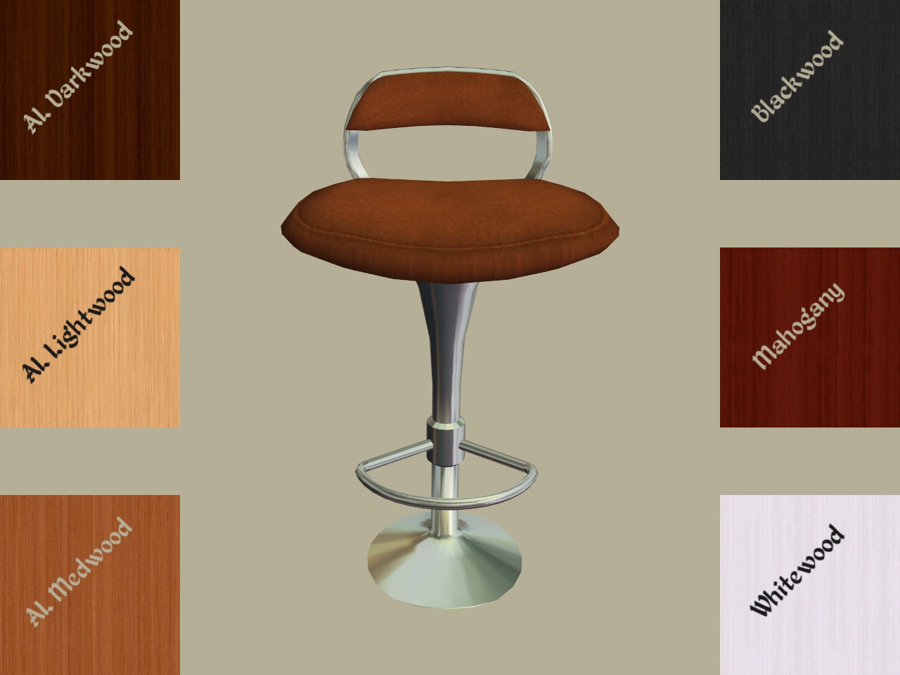 Mod The Sims - Base Game Bar Stool Recolours