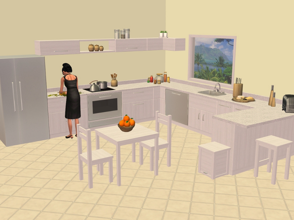 Mod The Sims - Veranka's BuBu Kitchen in AL Wood Colours